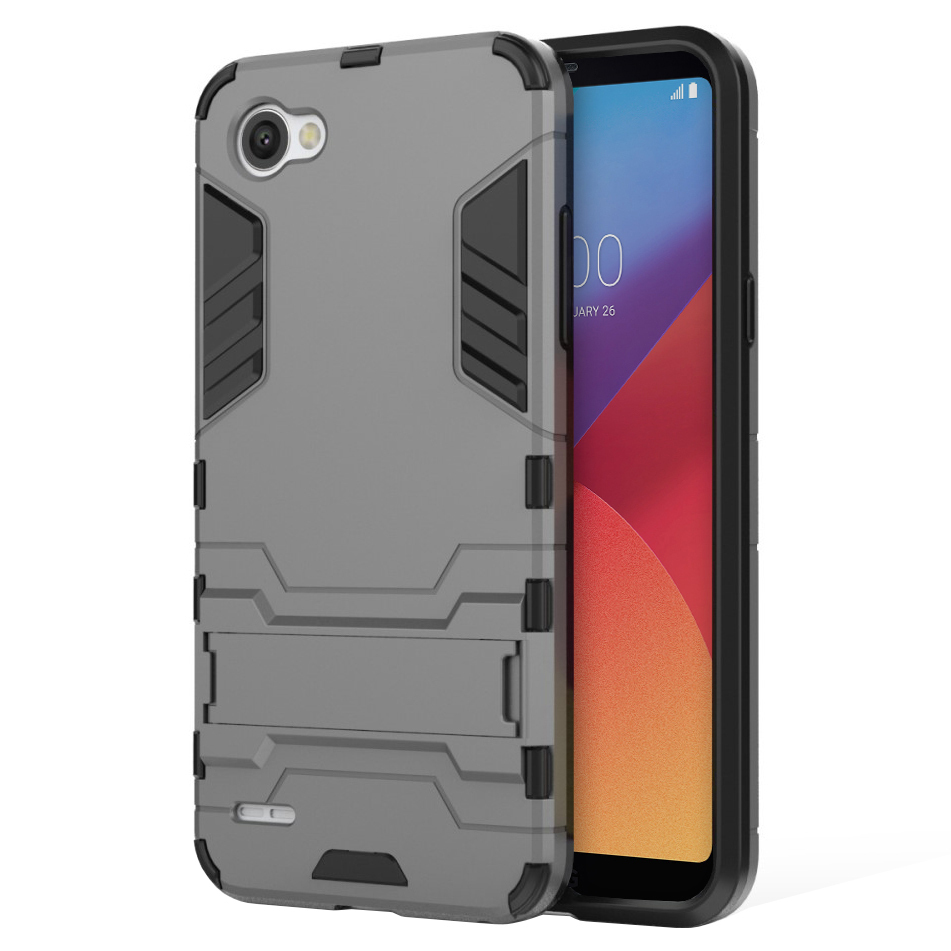 Slim Armour Tough Shockproof Case Stand - LG Q6 (Grey)